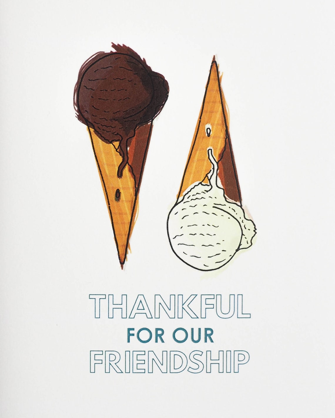 Ice Cream Friendship Card - Etsy