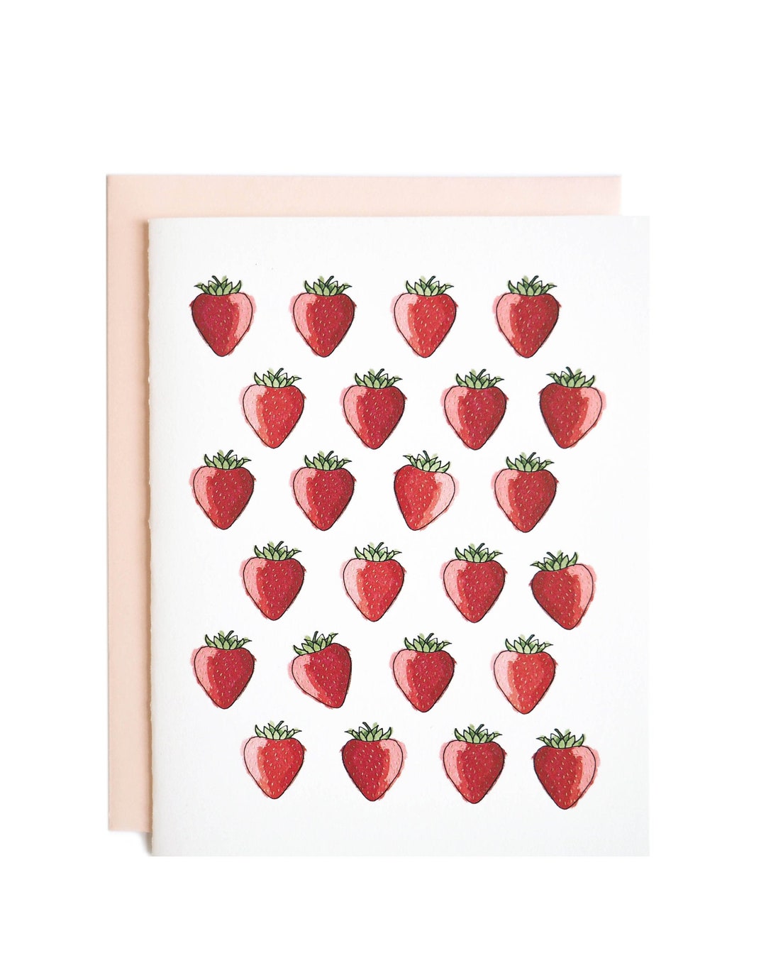 Strawberry Card - Etsy