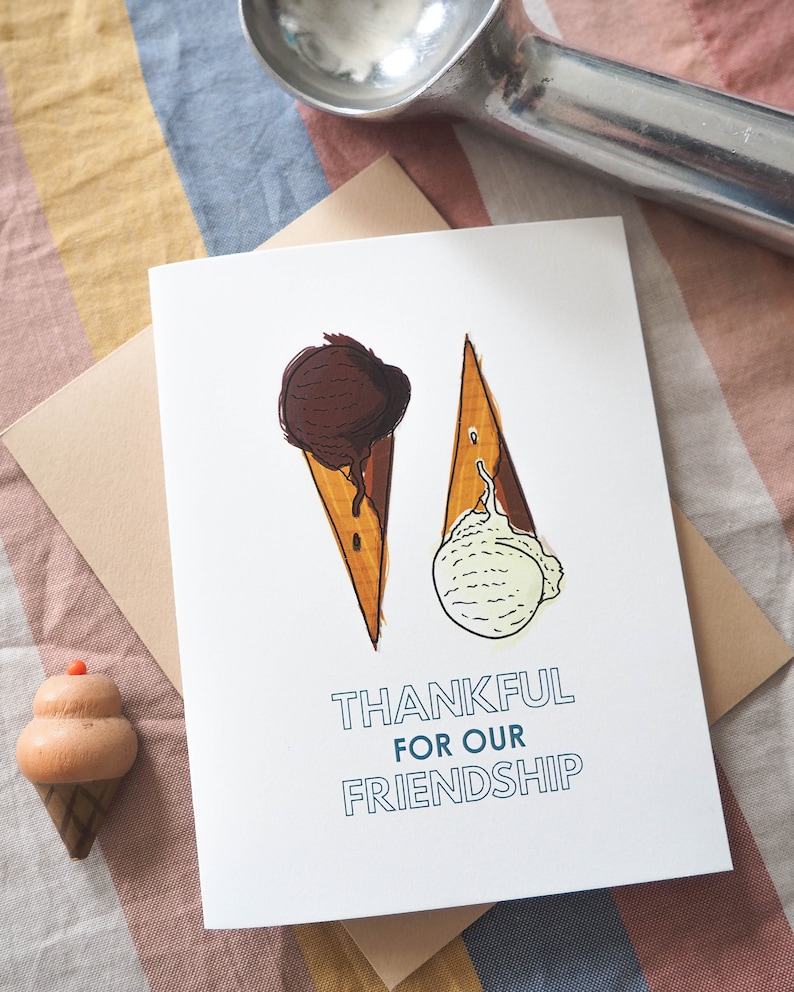 Ice Cream Friendship Card - Etsy
