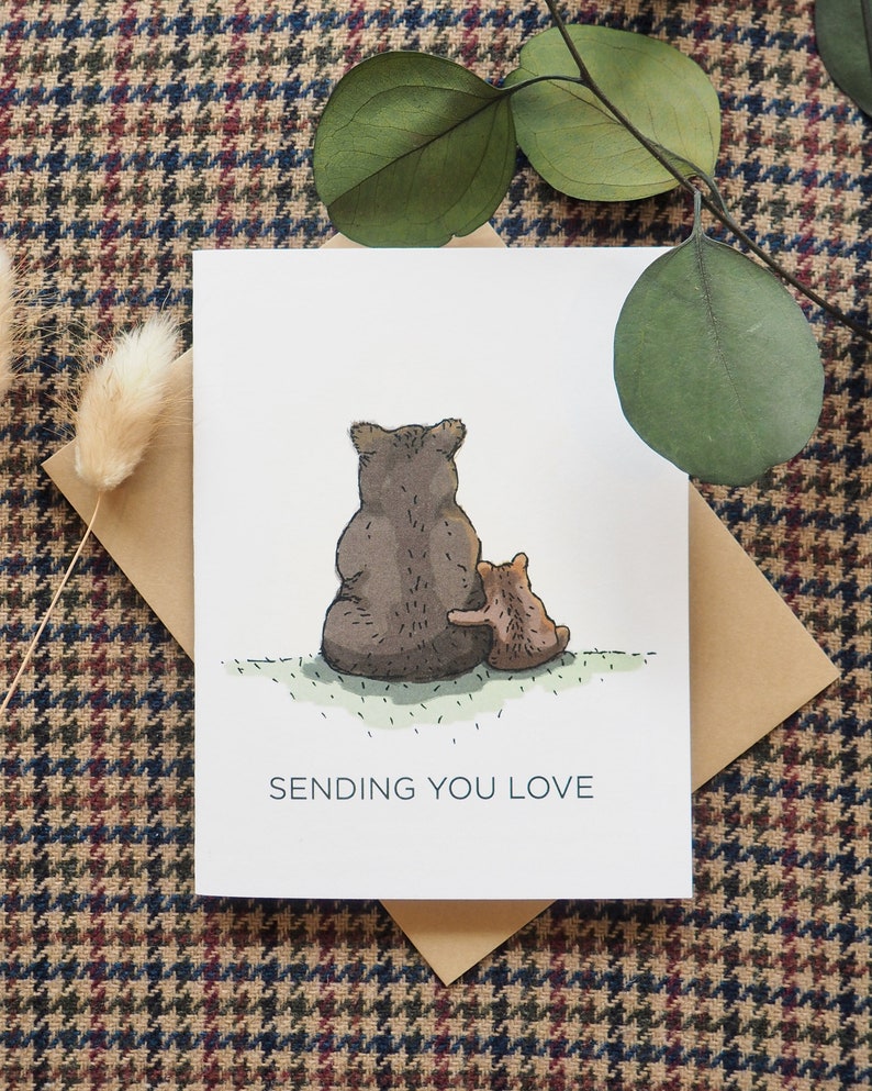Bear Hug Sending You Love Sympathy/condolences Card - Etsy