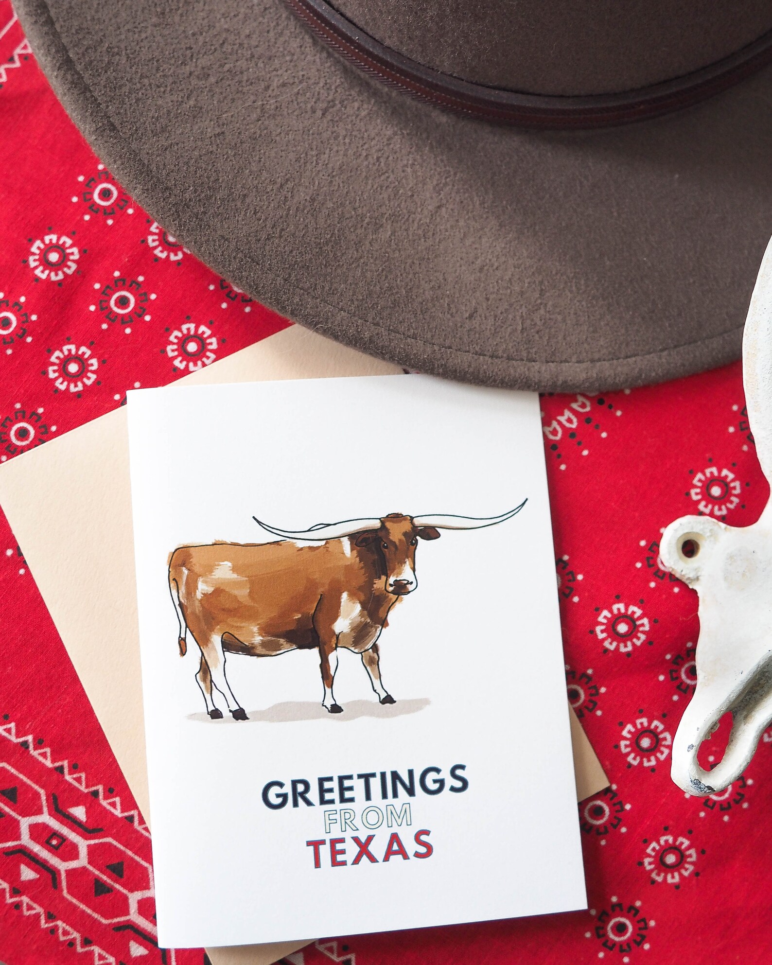 Greetings From Texas Longhorn Card - Etsy