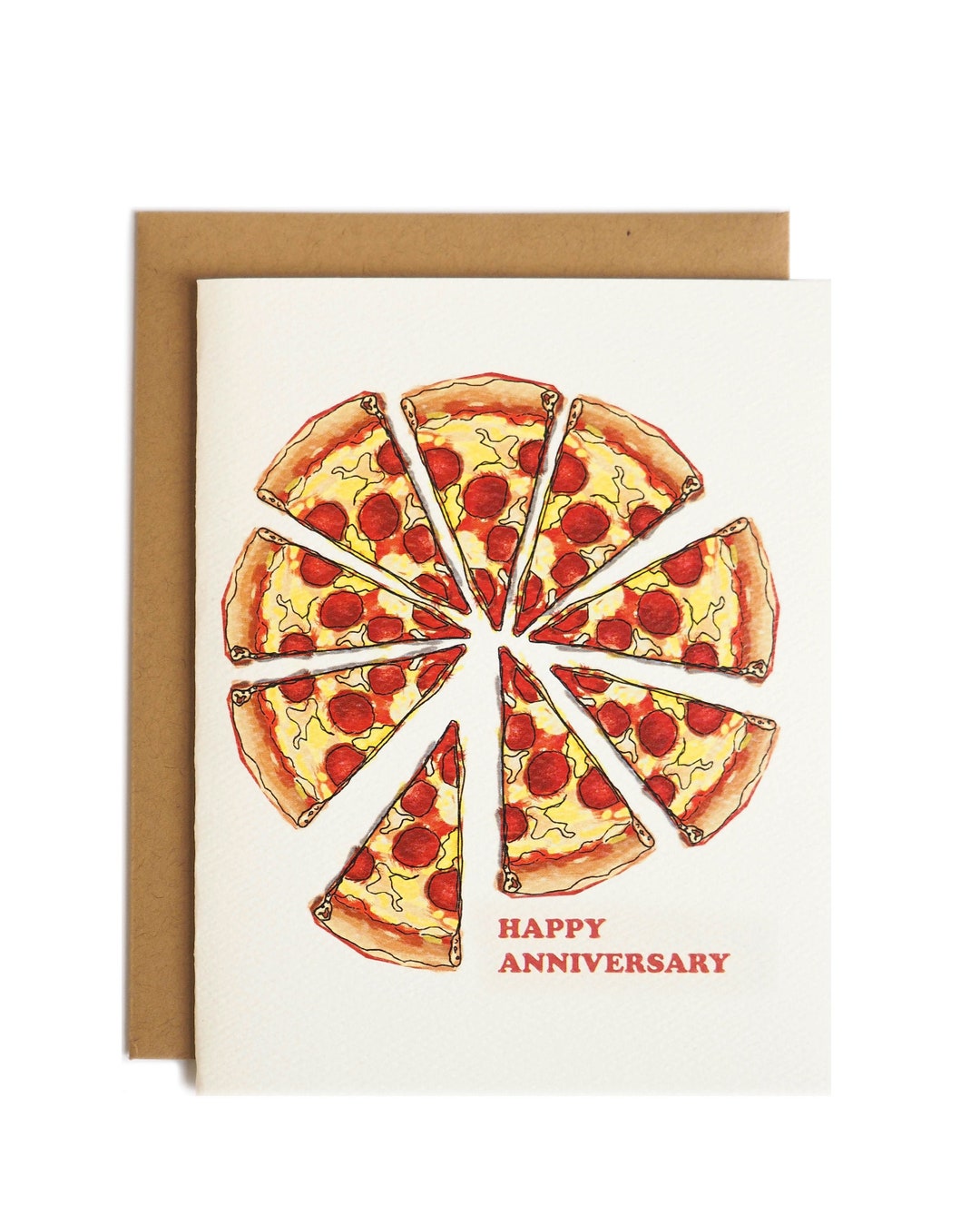 Pizza Anniversary Card - Etsy