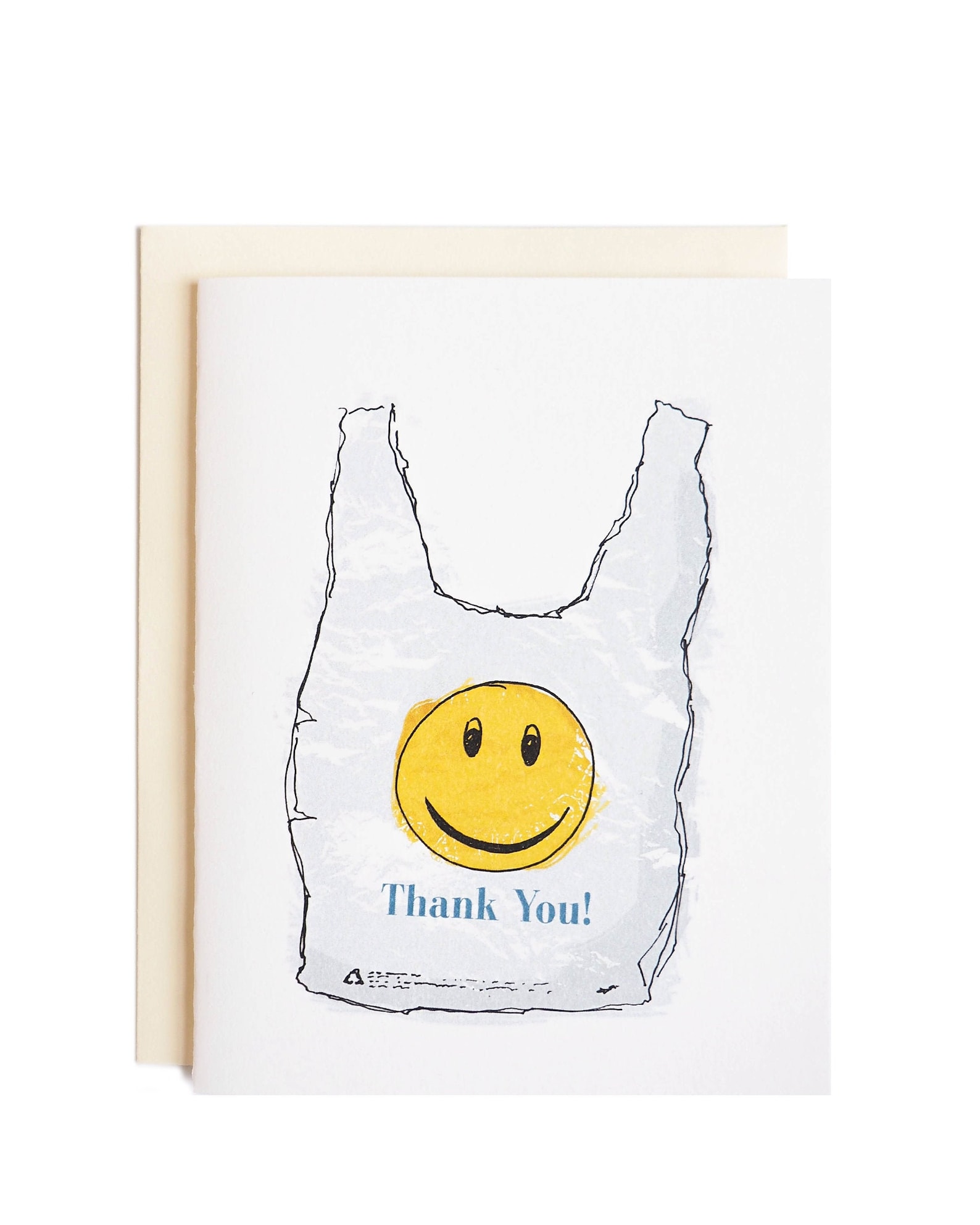 Smiley Plastic Bag Thank You Card | Etsy
