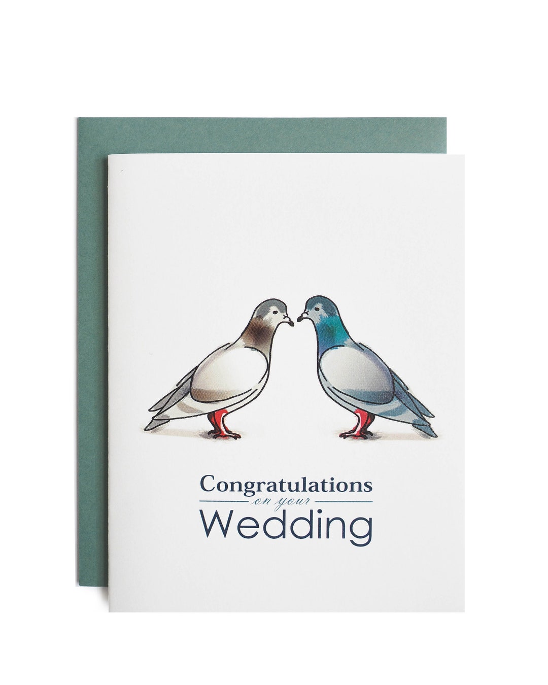 Pigeon Wedding Card - Etsy