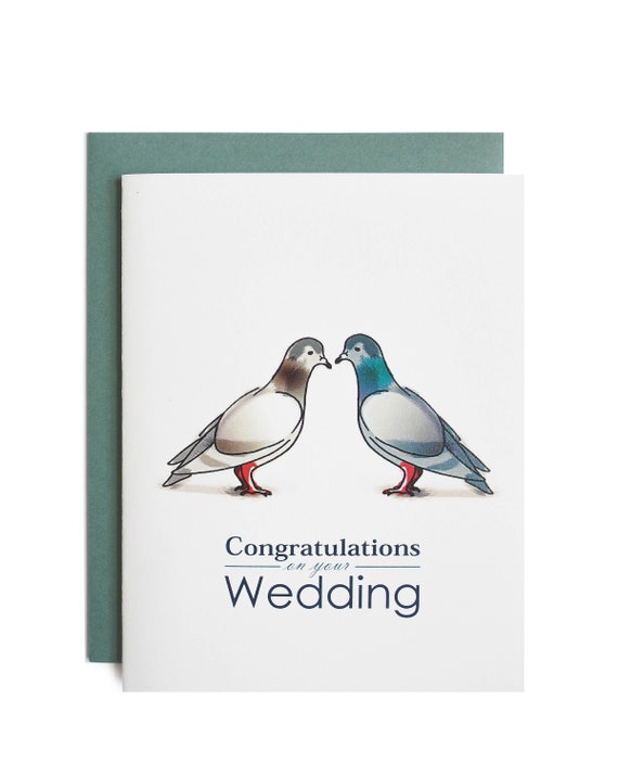 Pigeon Wedding Card | Etsy
