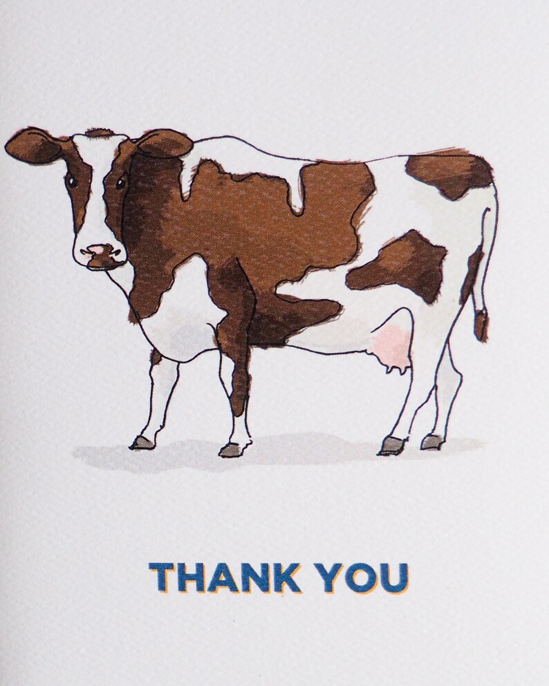 Cow Thank You Card - Etsy