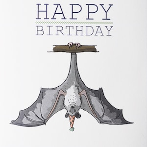 Bat Happy Birthday Card - Etsy