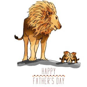 Lion Father's Day Card, Card for Dad - Etsy