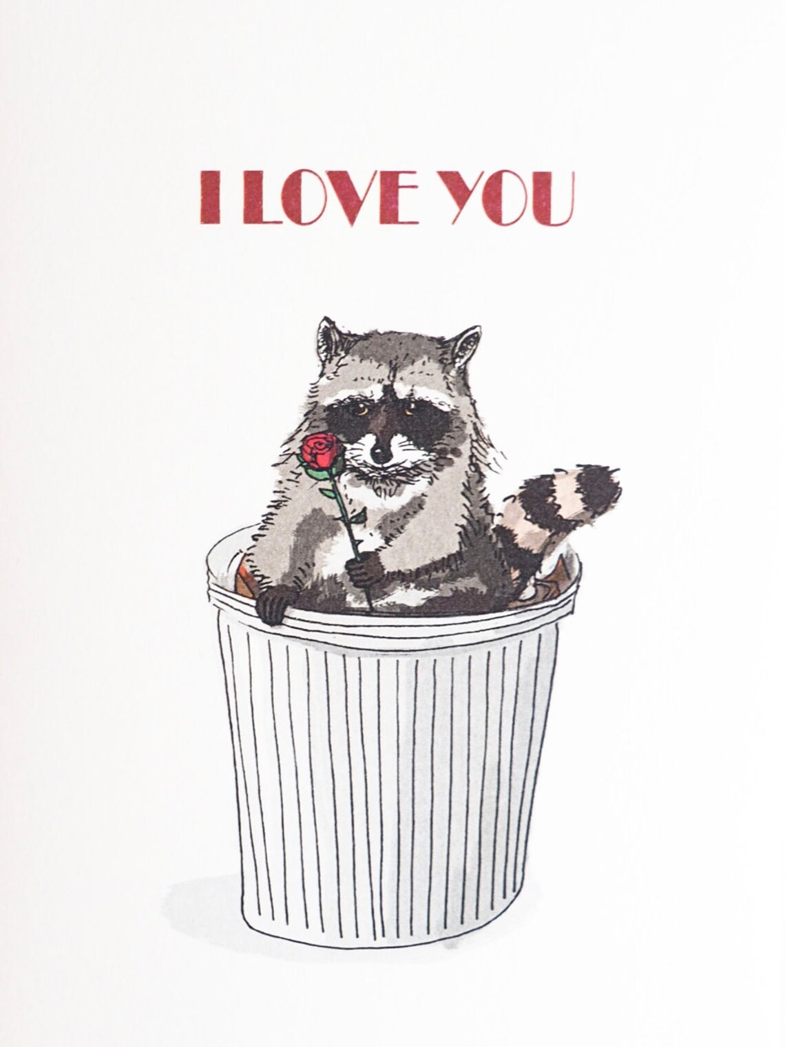 Raccoon I Love You Anniversary/valentine's Day Card - Etsy