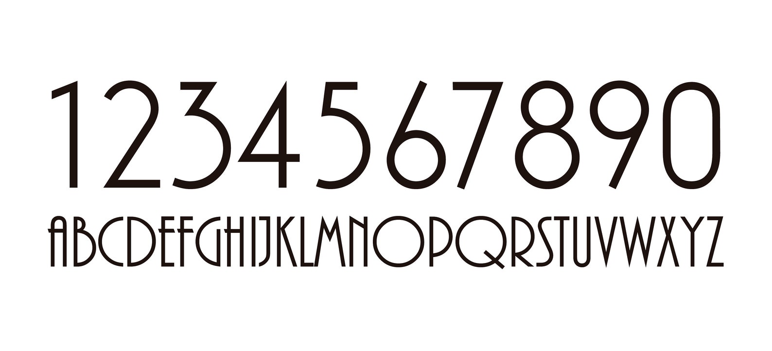 6 Inch Stud Mounting Art Deco Narrow Modern House Numbers - Etsy