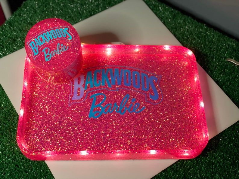 Rolling Tray, Barbie Inspired Light Rolling Tray Set, Custom Rolling ...