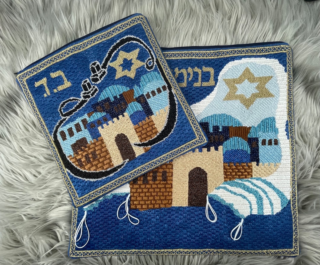 Needlepoint Handpainted Judaica Canvas: Tefillin, Tallit Bag - Etsy
