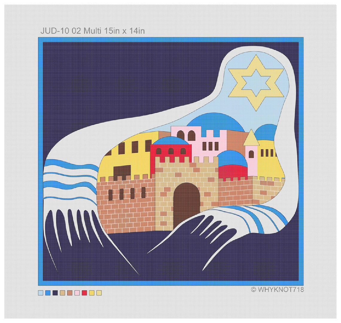 Needlepoint Handpainted Judaica Canvas: Tefillin, Tallit Bag - Etsy