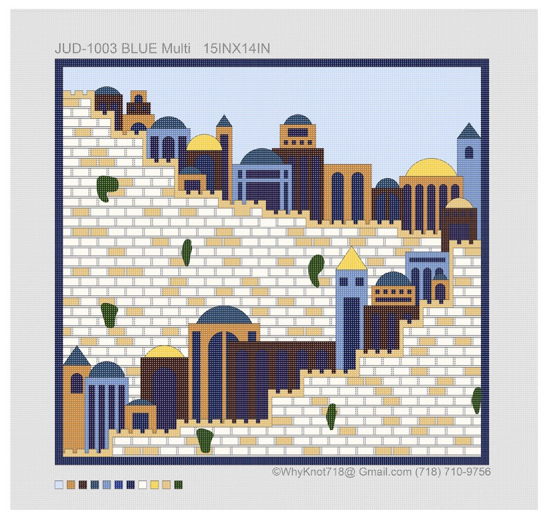 Handpainted Needlepoint Judaica Canvas: Tefillin, Tallit Bag (JUD-1003 ...
