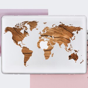 World Map MacBook Pro 13 2018 Case Wood Touch Bar Mac 2019 Mosaic Map ...