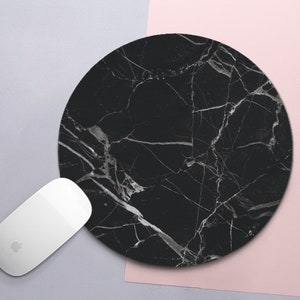 Black Marble Mousepad Marble Mouse Pad Stone Mouse Mat Rubber - Etsy