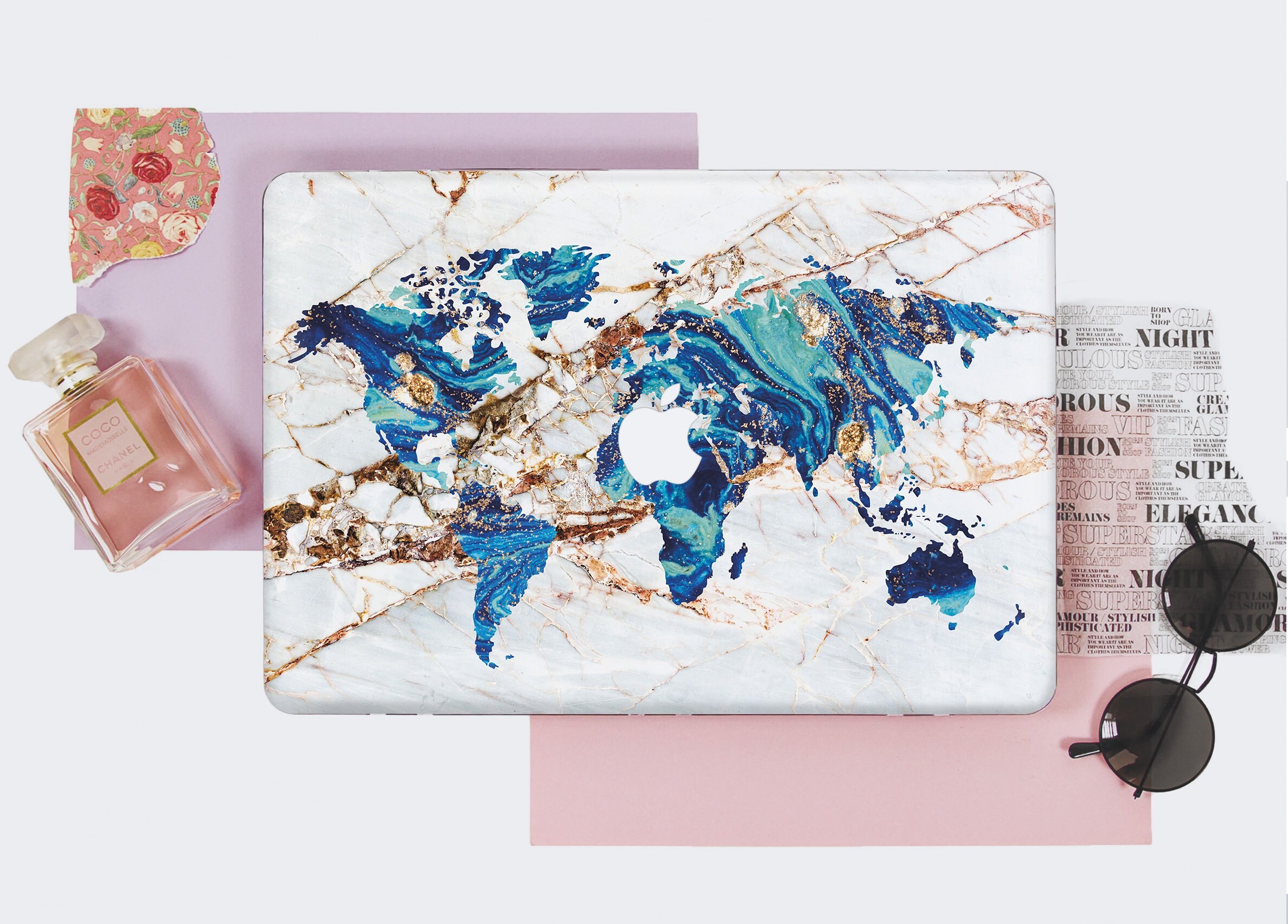 Blue Map Macbook Pro 16 Inch Case Macbook 13 Air Case Macbook | Etsy