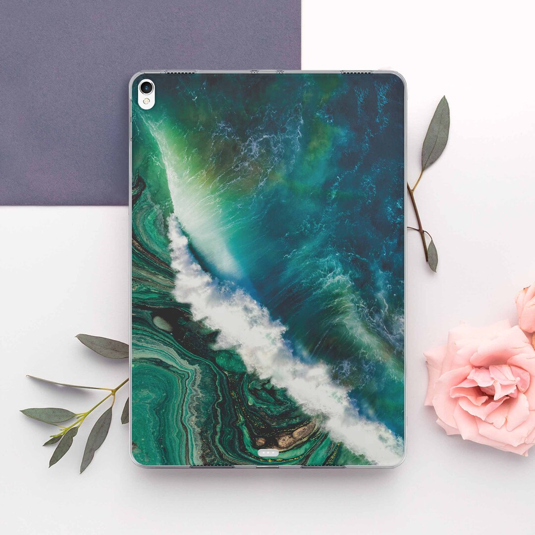Green Wave iPad 12.9 2018 Case Mini 5 Case Ocean Print iPad 9.7 Cover ...