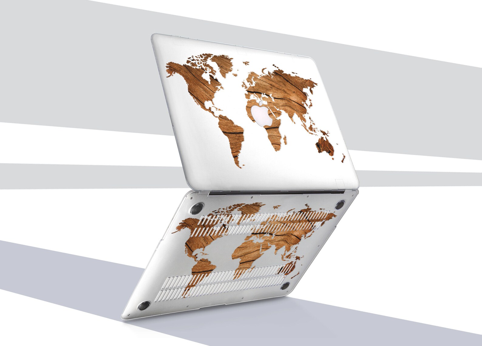 World Map MacBook Pro 13 2018 Case Wood Touch Bar Mac 2019 Mosaic Map ...