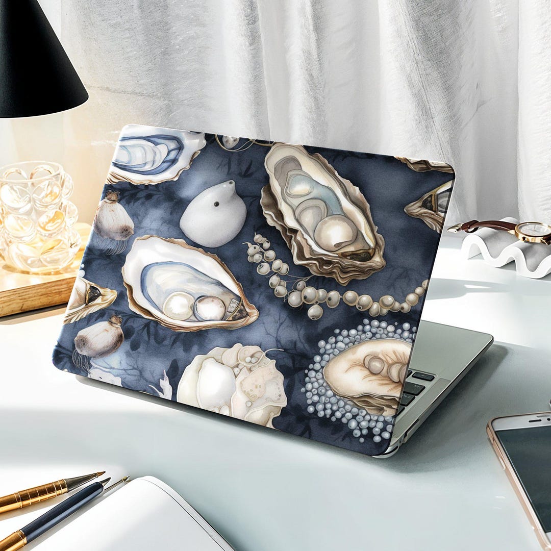 Coastal Elegance MacBook Pro 16 Inch Hard Case, Seashell and Pearl ...