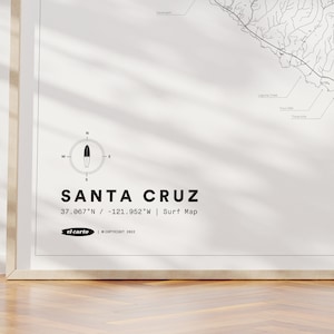 Santa Cruz Surf Map - Etsy
