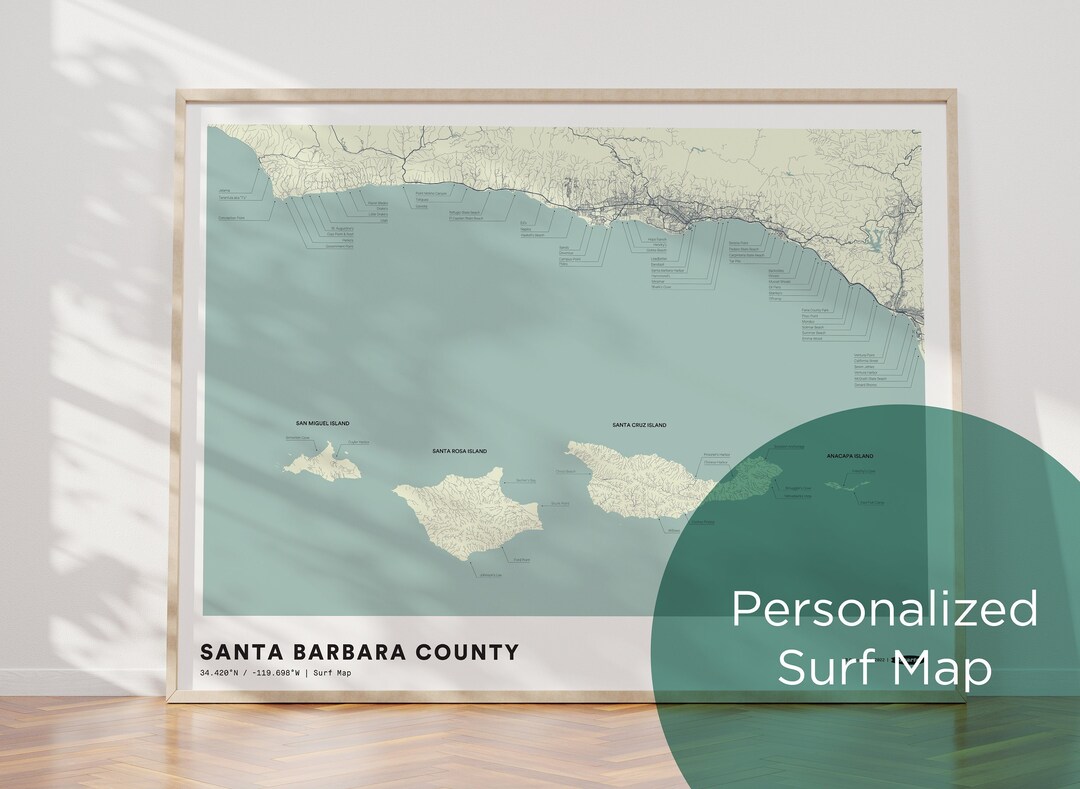Personalized Surf Map - Etsy