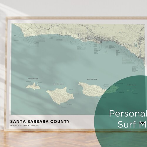 Oahu Hawaii Surf Map - Etsy