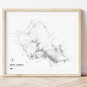 Oahu Hawaii Surf Map - Etsy
