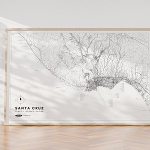 Santa Cruz Surf Map - Etsy