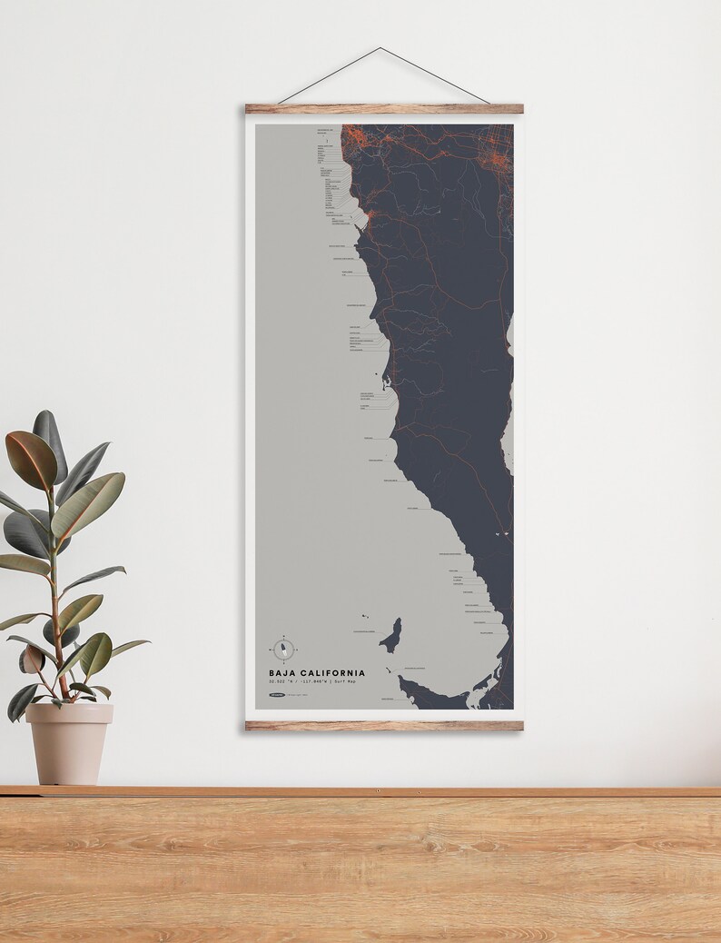 Baja California Surf Map - Etsy