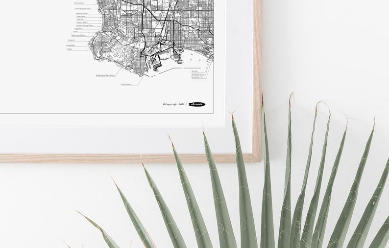 Los Angeles County Surf Map - Etsy