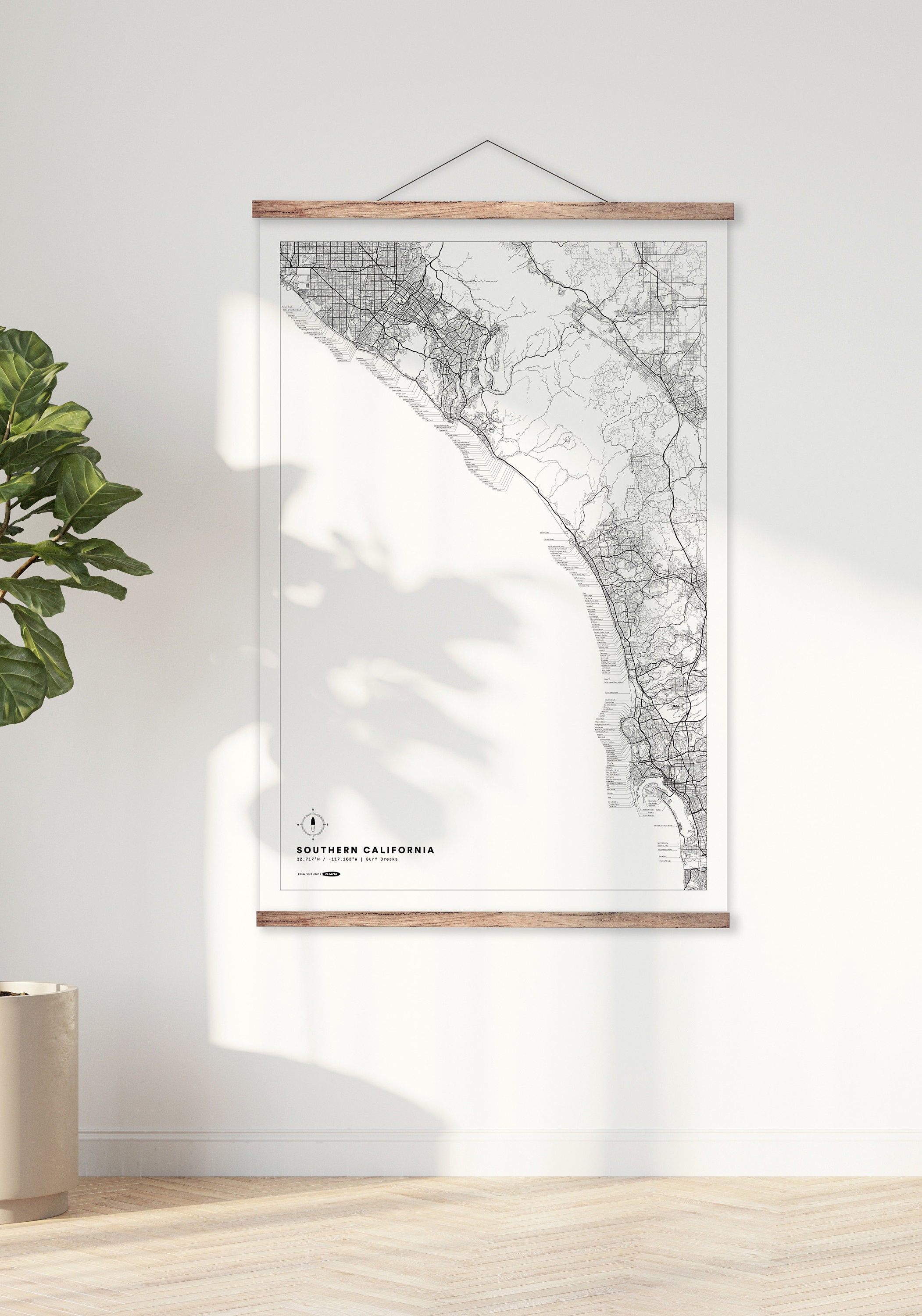 Southern California Surf Map - Etsy