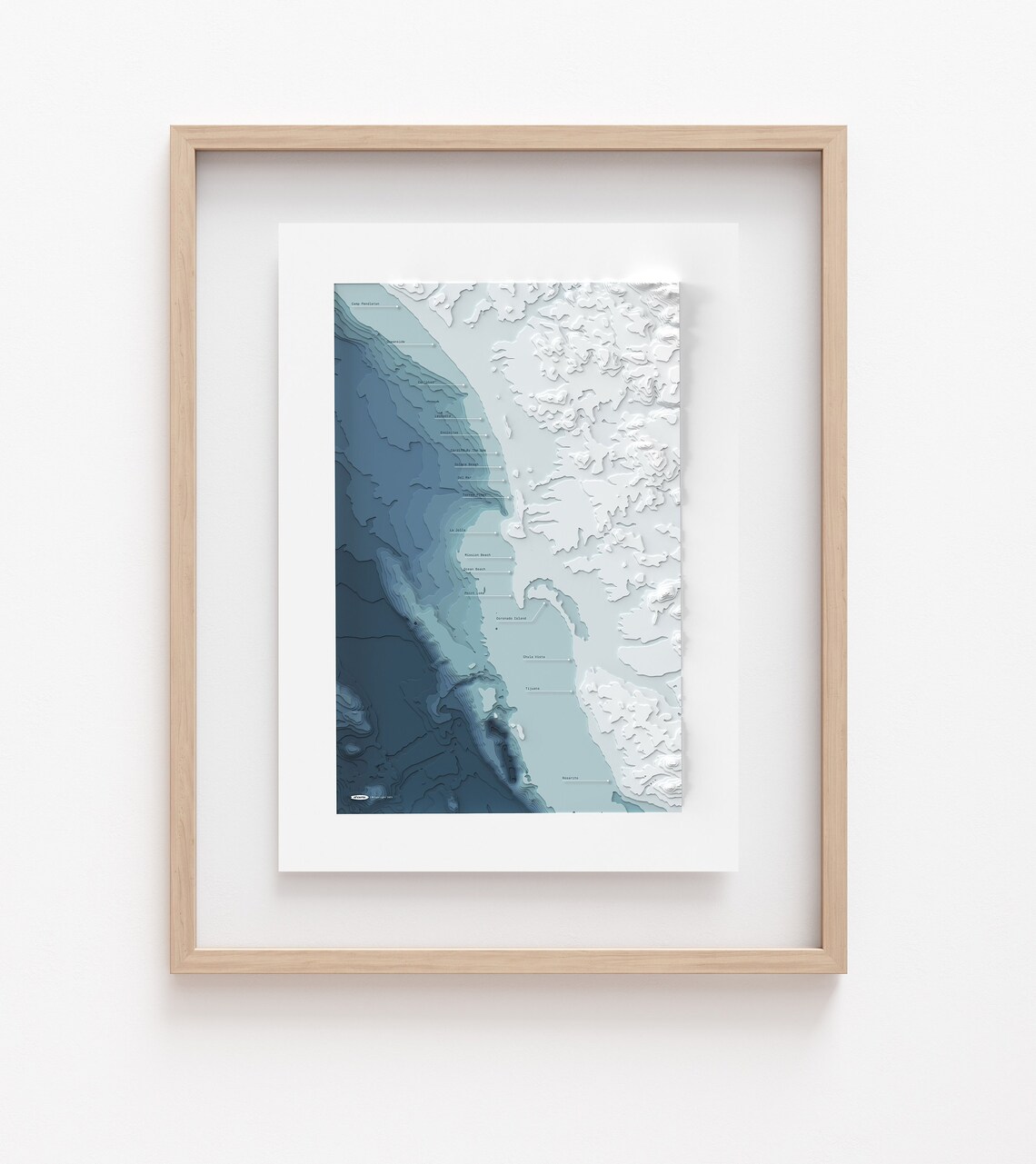 San Diego Bathymetry Map - Etsy