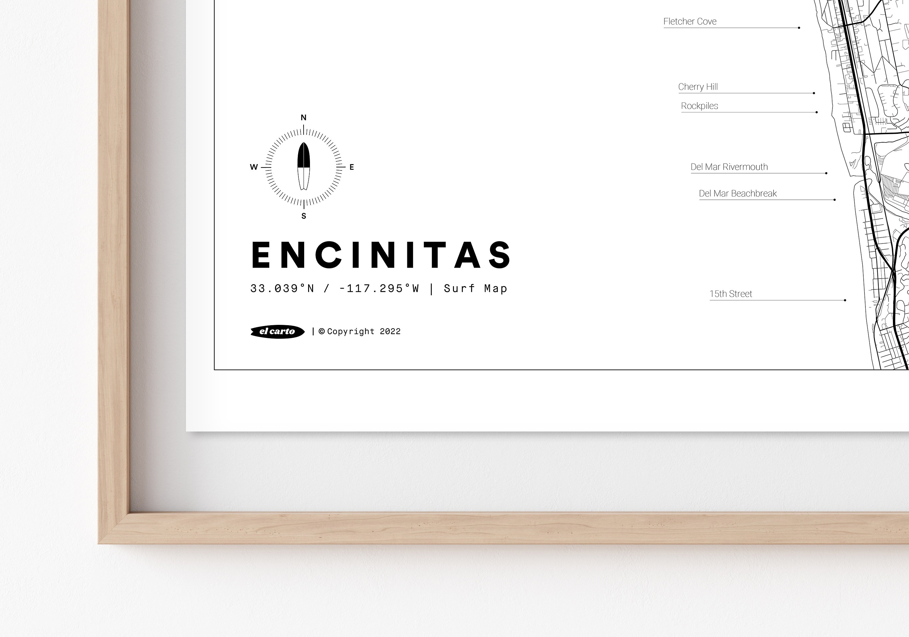 Encinitas Surf Map - Etsy