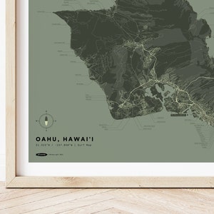 Oahu Hawaii Surf Map - Etsy