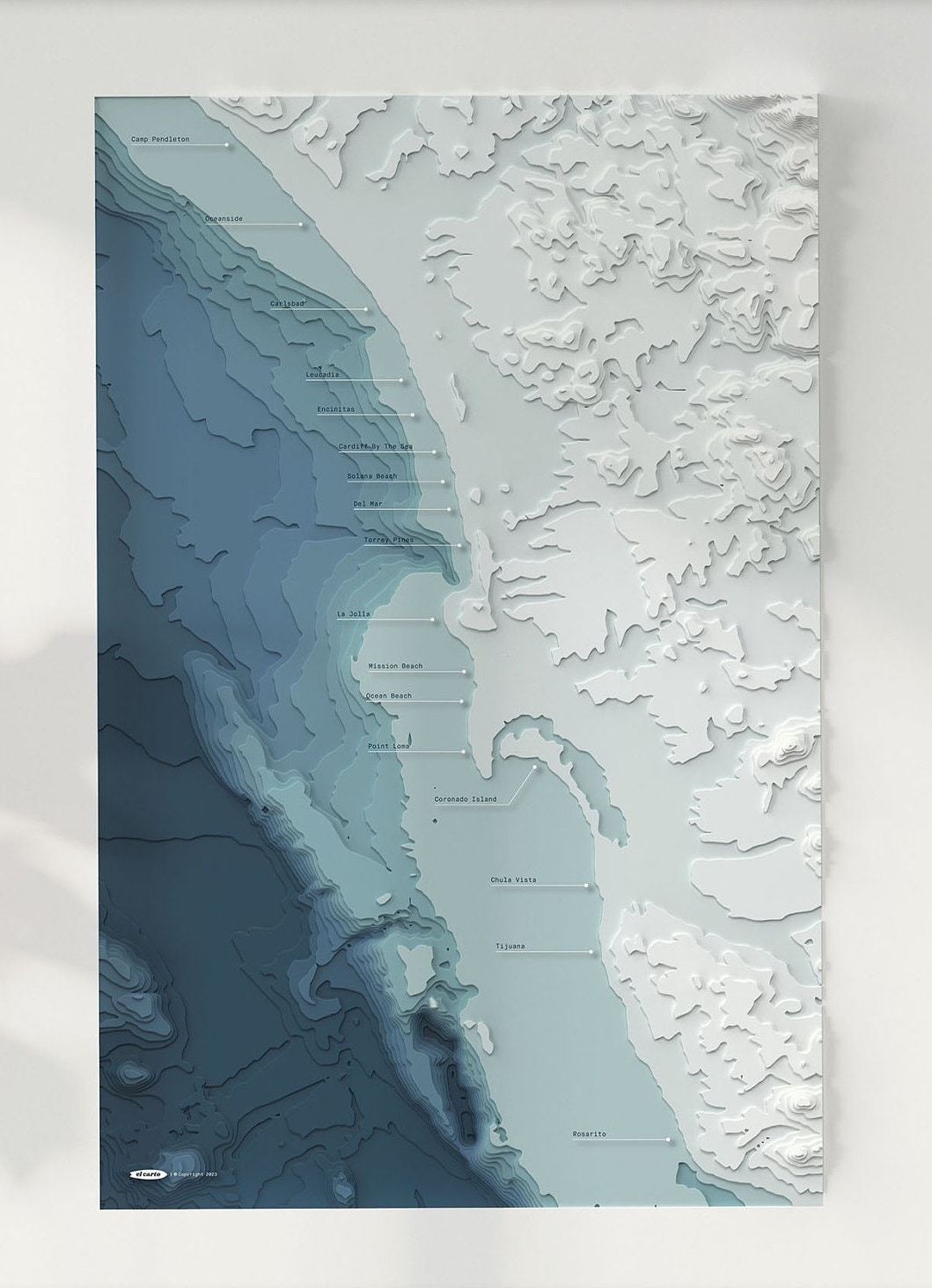 San Diego Bathymetry Map - Etsy