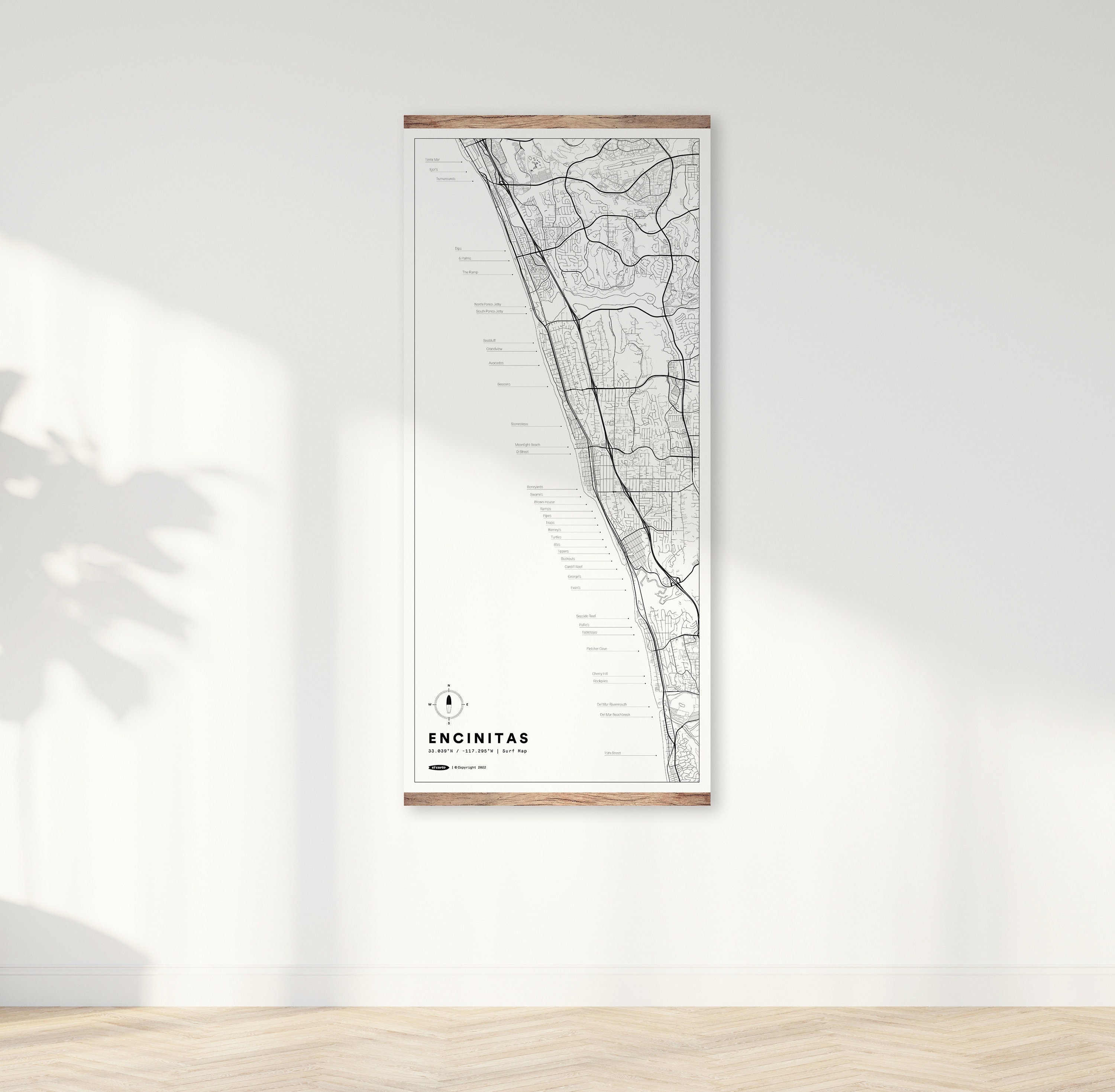 Encinitas Surf Map - Etsy