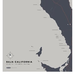 Baja California Surf Map - Etsy