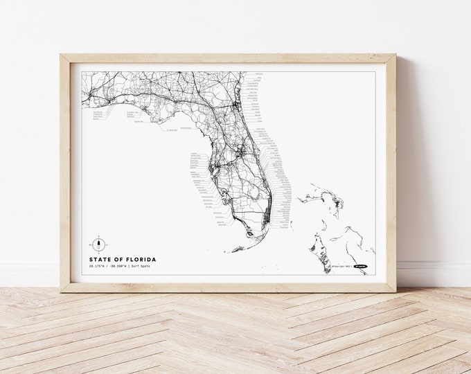 Ponce Inlet, Florida Retro/vintage Surf Poster - Etsy