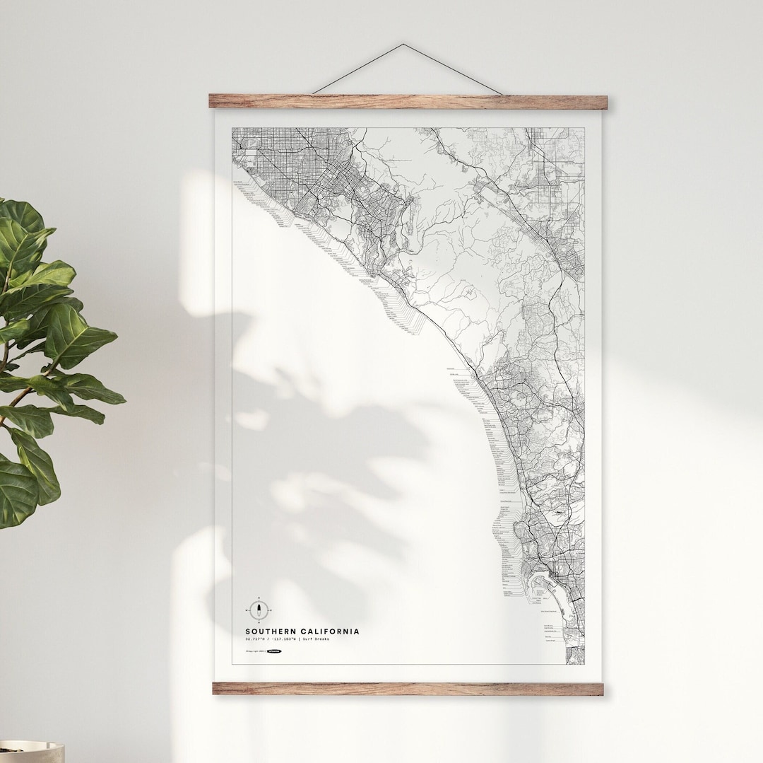 Southern California Surf Map - Etsy