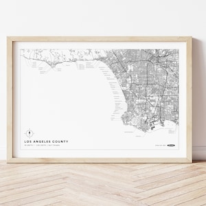 Los Angeles County Surf Map - Etsy