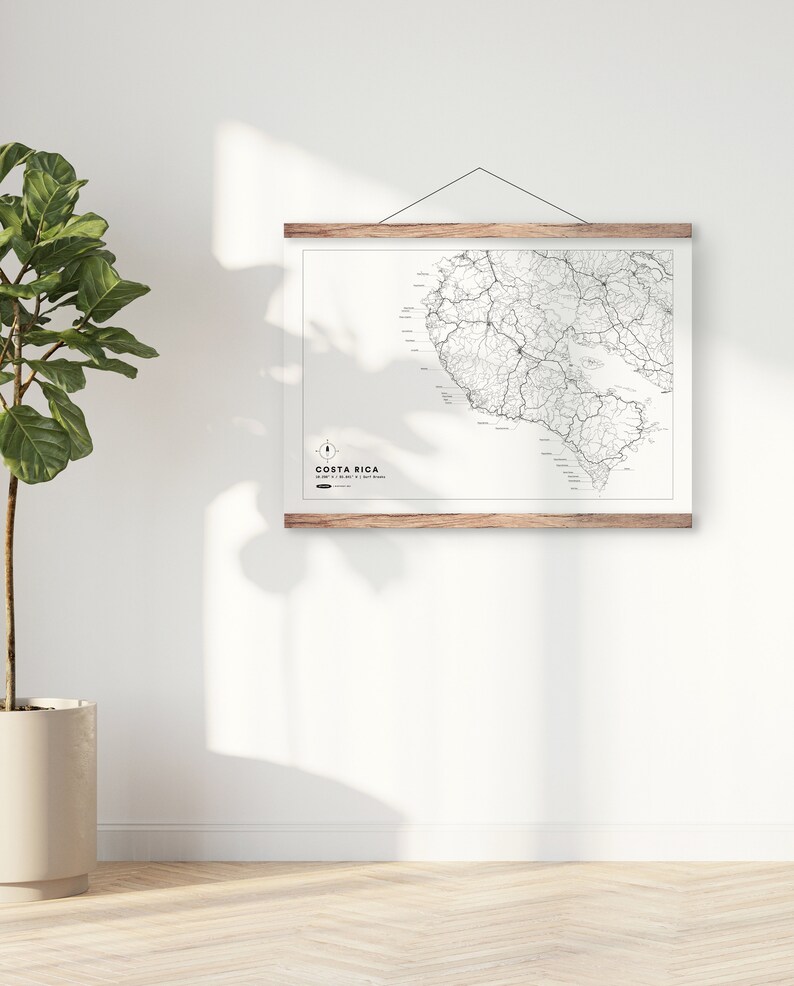 Tamarindo Costa Rica Surf Map - Etsy