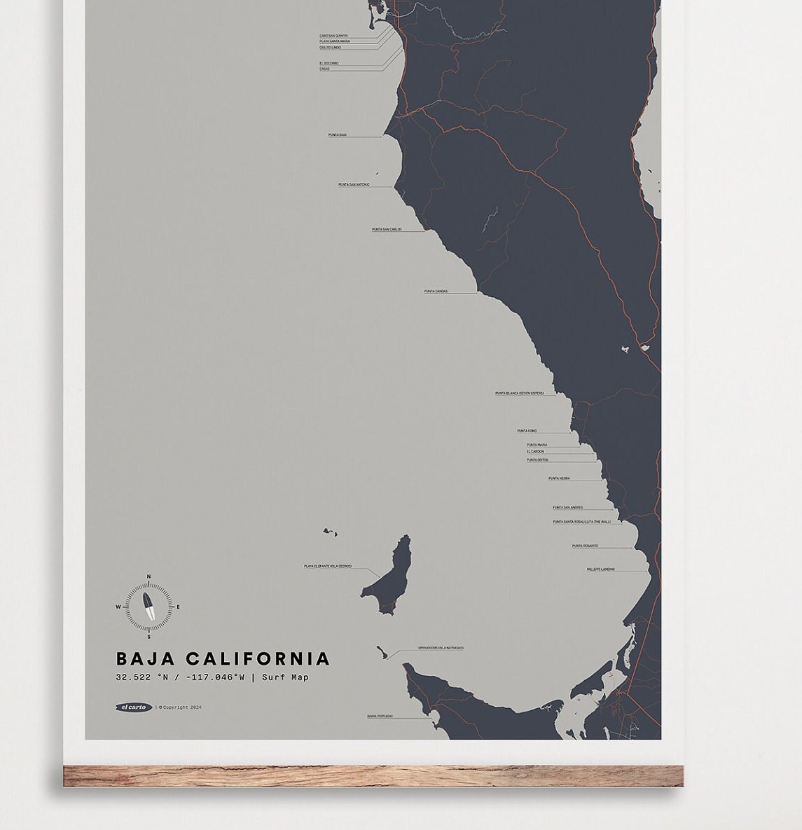 Baja California Surf Map - Etsy