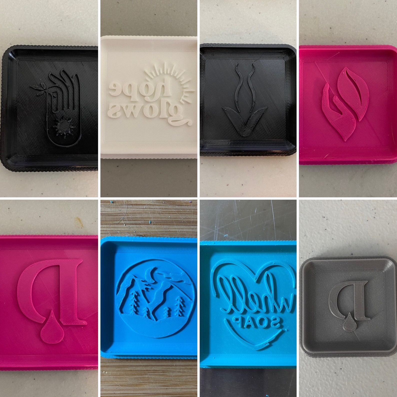 Add Your Logo Rounded Square Mold Press 2.5" 3" 3.5" 4" 5" Three Piece ...