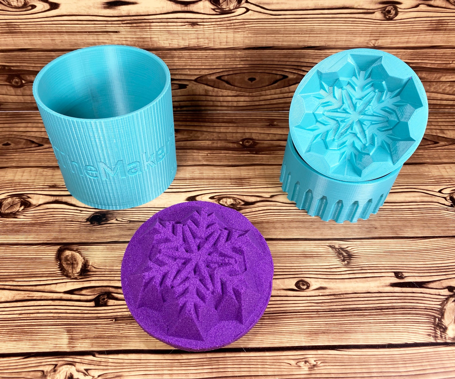 3D Snowflake Bath Bomb Mold Press 2.5" 3" 3.5" 4" 5" Three Piece Mould ...