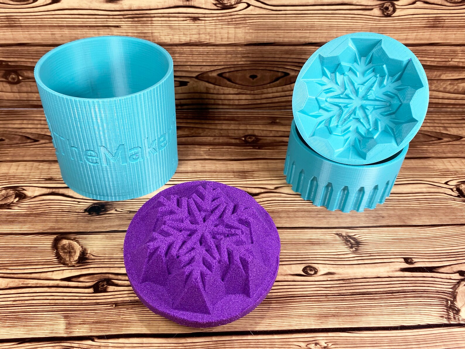 3D Snowflake Bath Bomb Mold Press 2.5" 3" 3.5" 4" 5" Three Piece Mould ...
