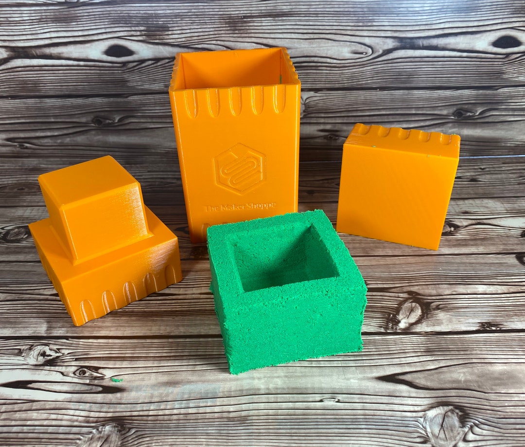 Indent Square Mold Press 2.5" 3" 3.5" 4" Three Piece Mould Cube Bath ...