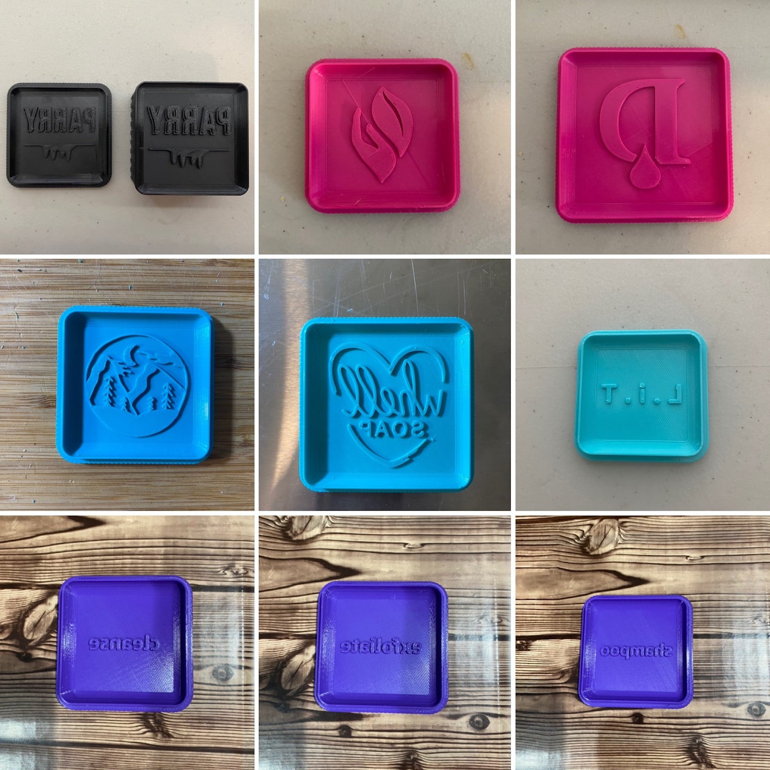 Add Your Logo Rounded Square Mold Press 2.5" 3" 3.5" 4" 5" Three Piece ...