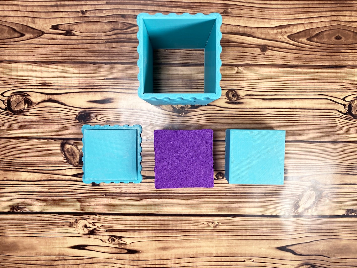 Square Mold Press 1.5" 2.25" 2.5" 3" 3.5" 4" 5" Three Piece Mould Cube ...