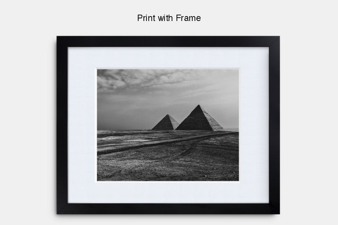 The Great Pyramids of Giza, Egypt black & White Print, Frame, Canvas ...